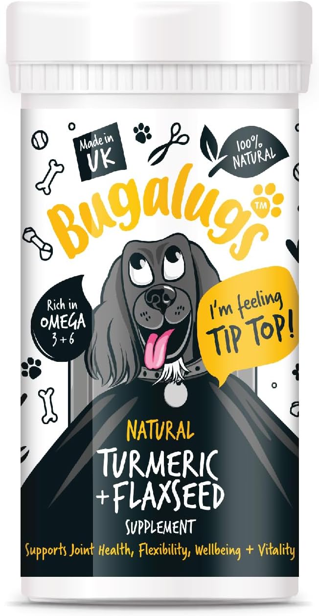 Bugalugs Natural Turmeric & Flaxseed Supplement joint health support ...