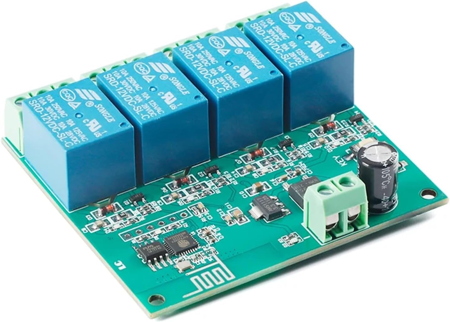 Amazon.com: HEPBAK ESP8266 DC 12/5V 4 Channel Relay Board Module WiFi ...