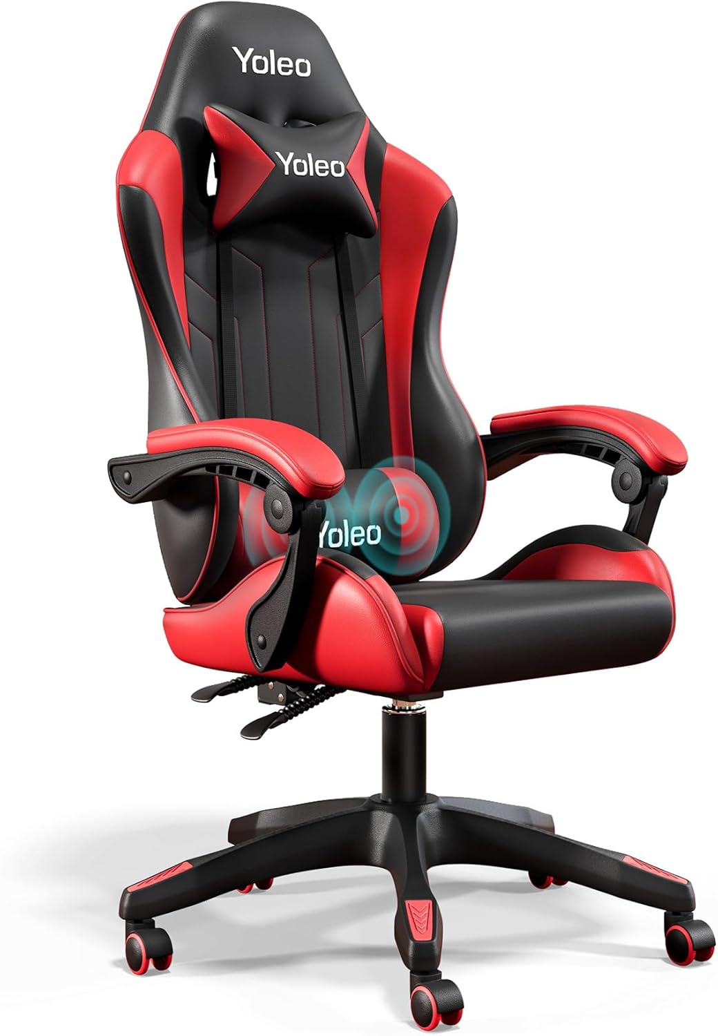 Amazon.com: YOLEO Gaming Chair, Ergonomic Computer Chair with Massage Lumbar Support & Padded ...