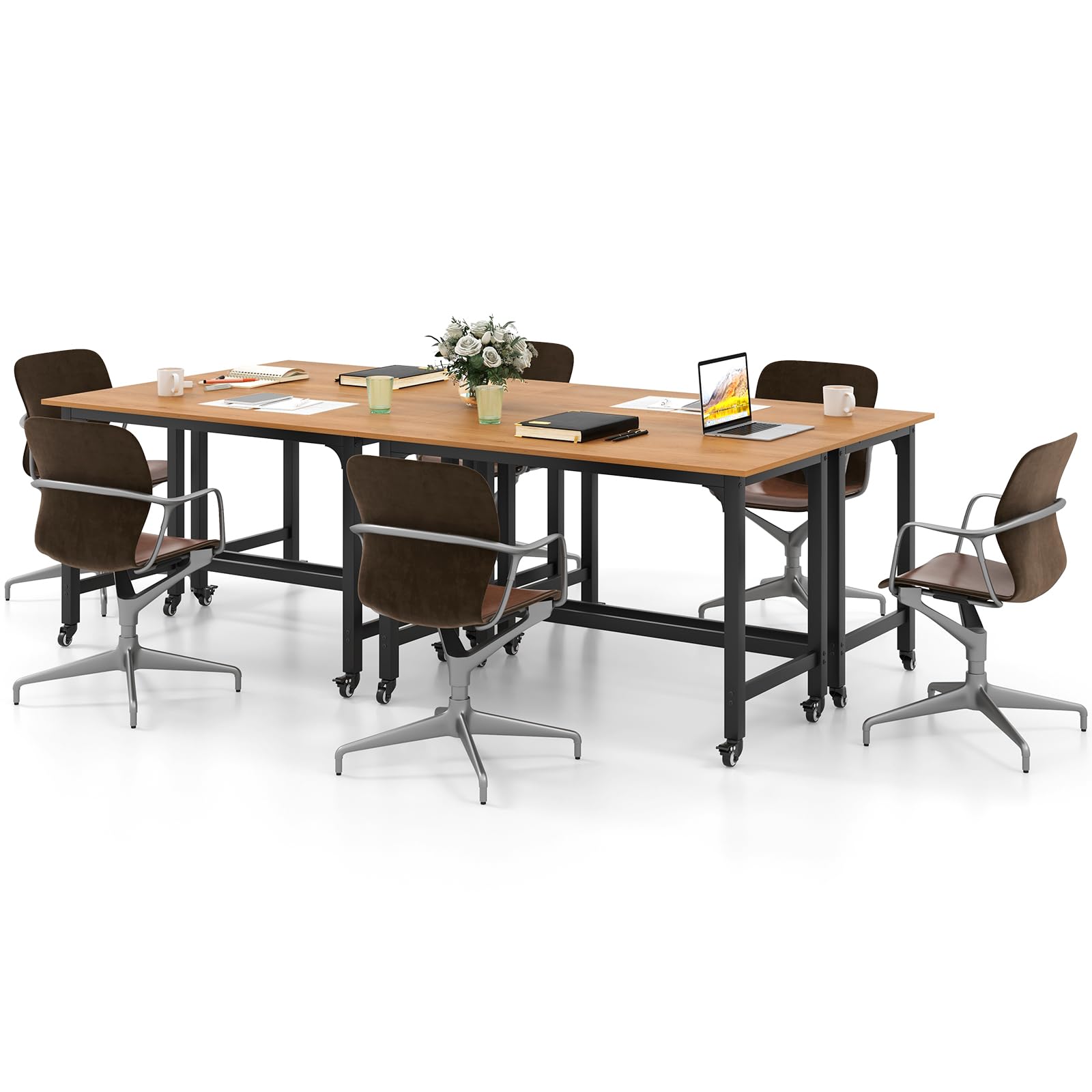 Amazon.com: Giantex 8FT Conference Table, 4 PCS 48" Rectangular Mobile ...