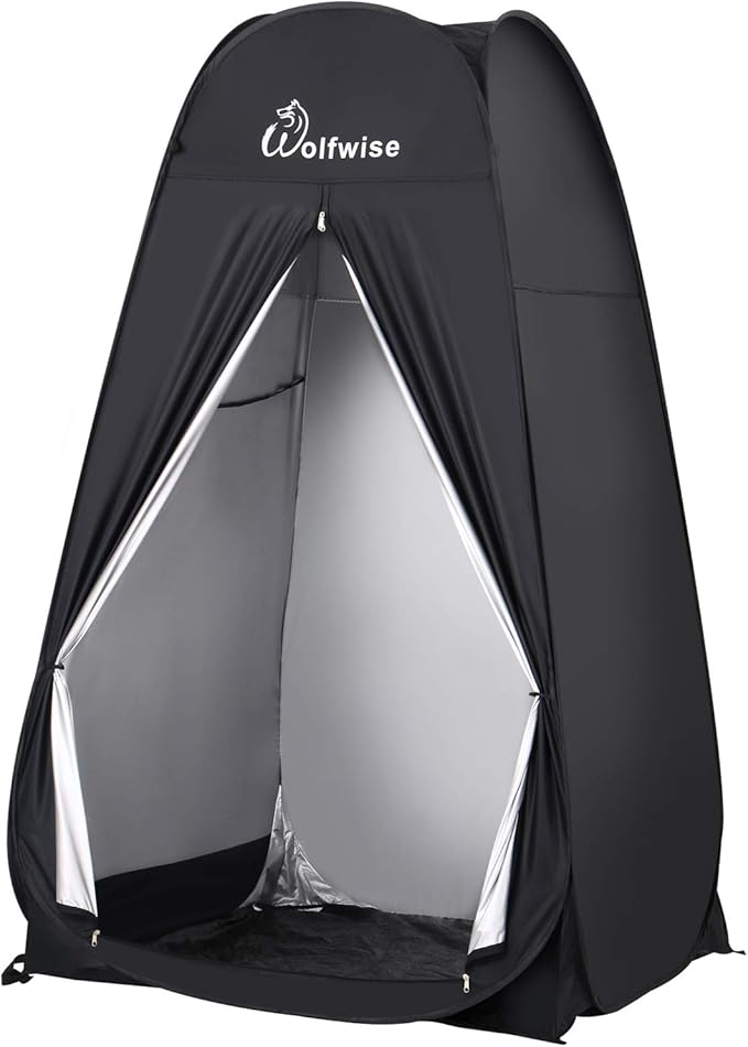 Wolfwise Pop Up Shower Tent with Floor, Portable Instant Changing Tent ...