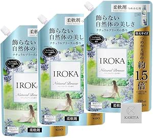 Amazon | 【セット】IROKA フレグランス 柔軟剤 香水のように上質で透明感あふれる香り ナチュラルブリーズの香り 710ml×3個 2130ml オリジナルステッカー付 | ノー ...