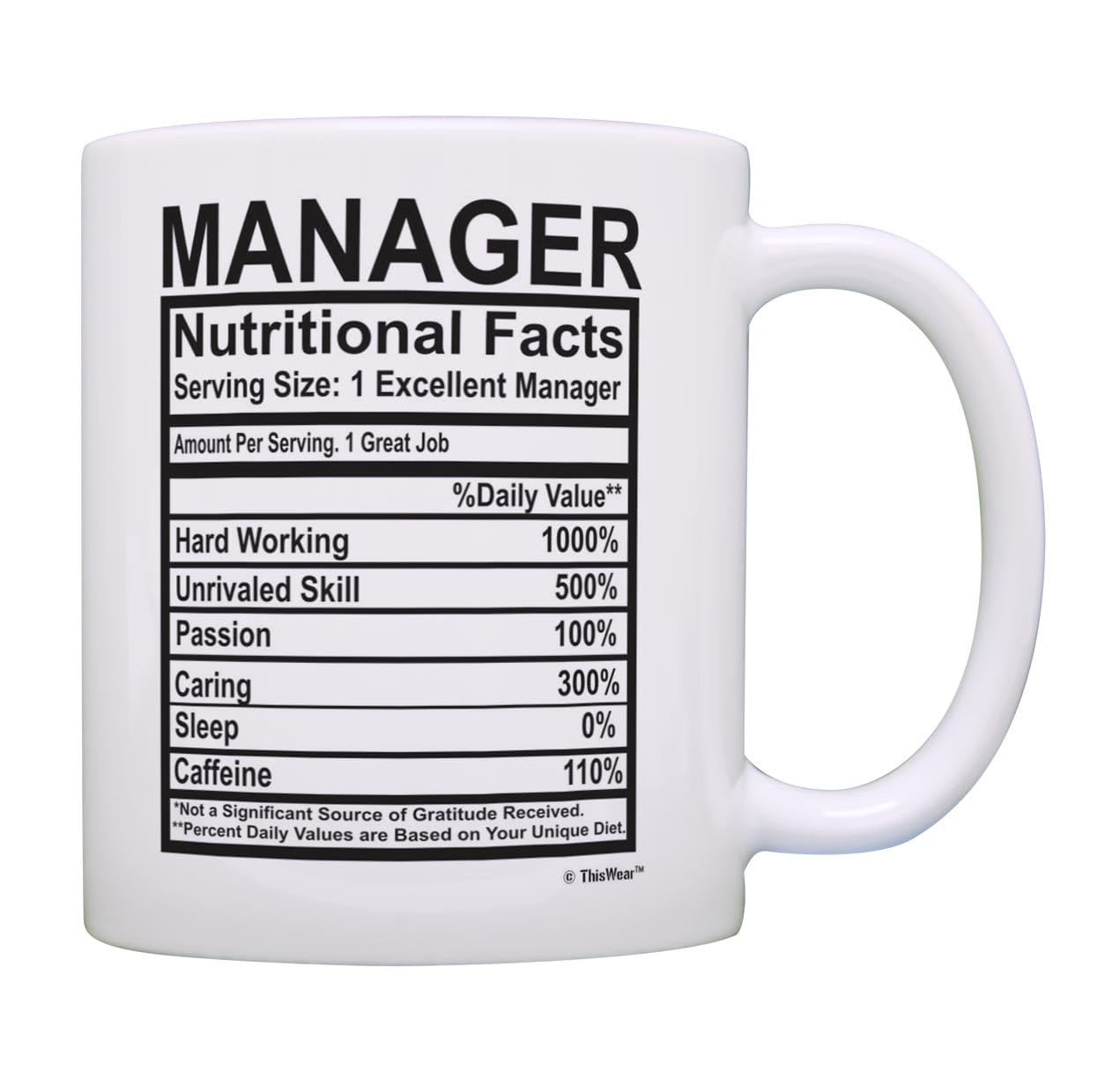 Amazon.com: Manager Coffee Mug Manager Nutrition Facts Manager Birthday ...