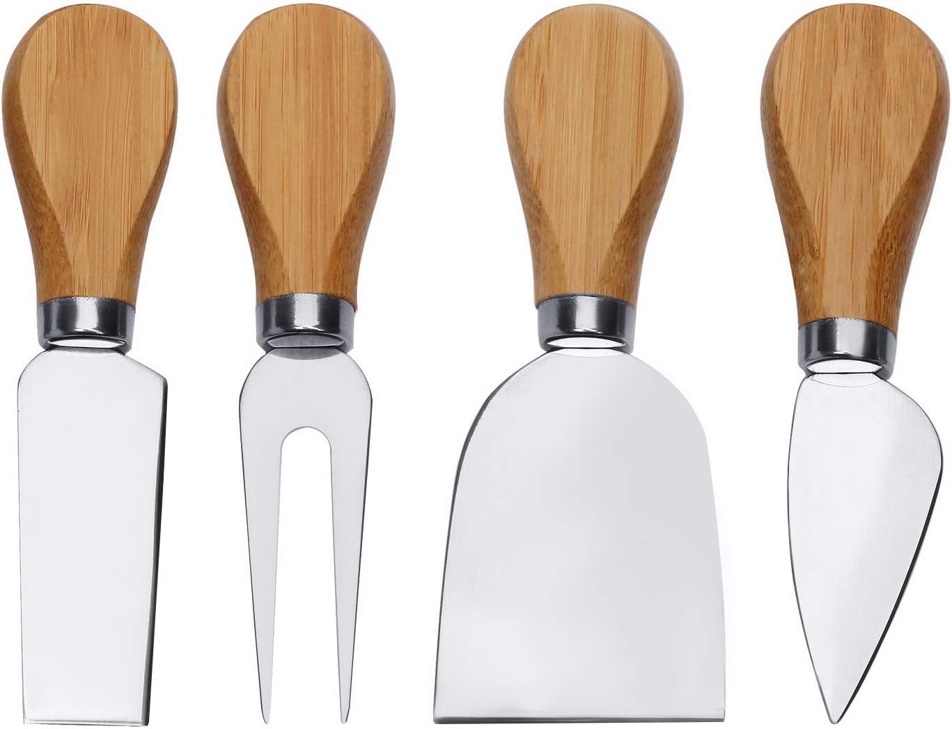 4Pcs Cheese Knife Set, Stainless Steel Cheese Knives Cheese Fork Cheese ...