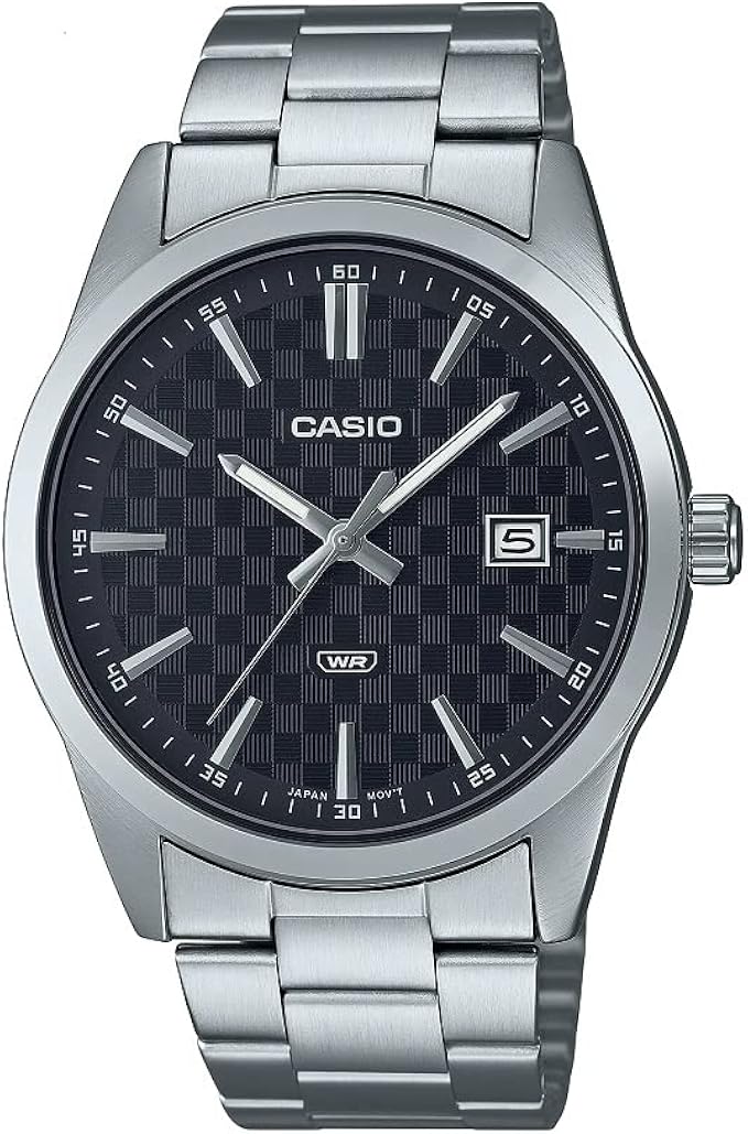 Amazon.com: Casio MTP-VD03D-1A Men's Standard Stanless Steel Black Dial ...