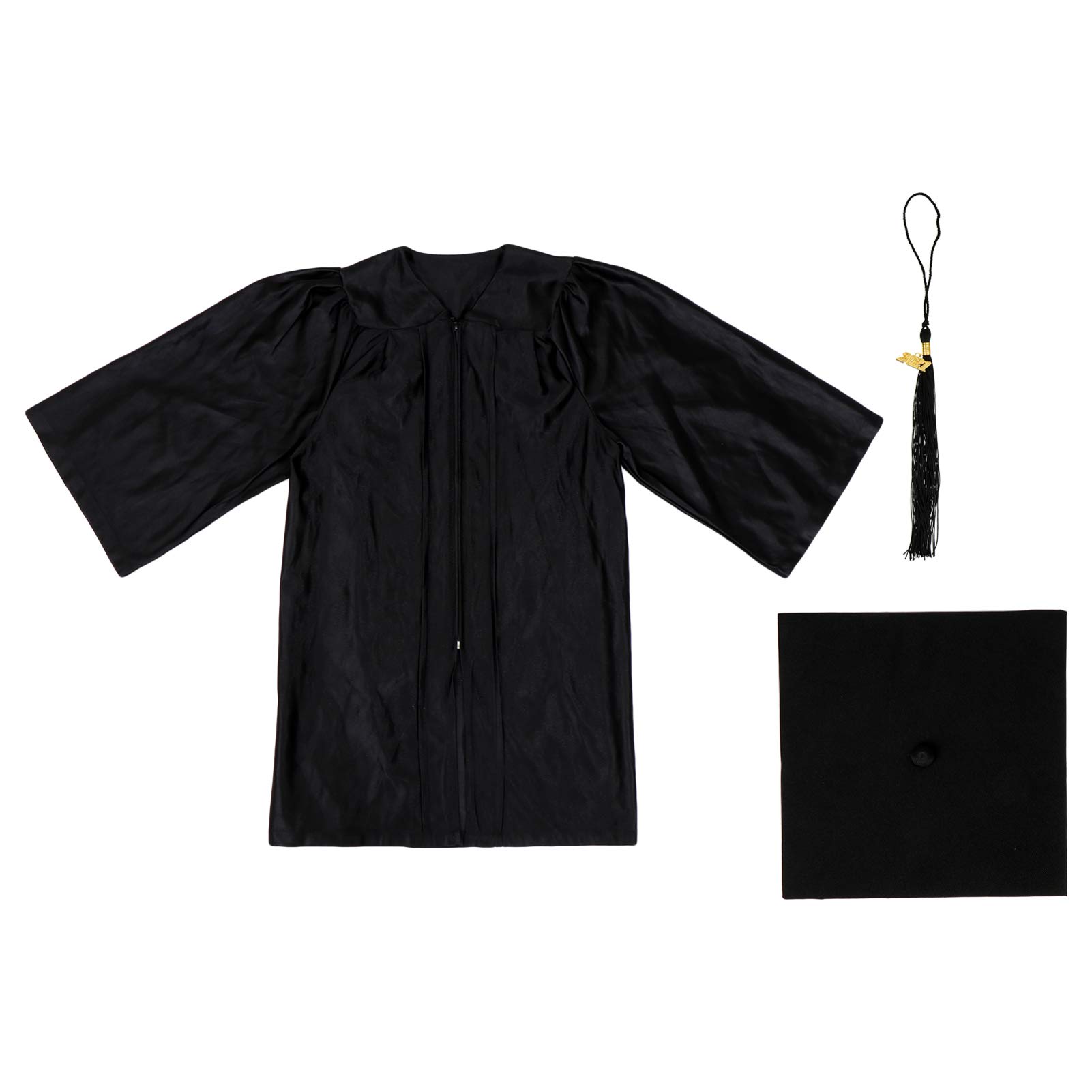 Aboofanaboofan Black Formal Gown Kids Graduation Gown And Cap ...