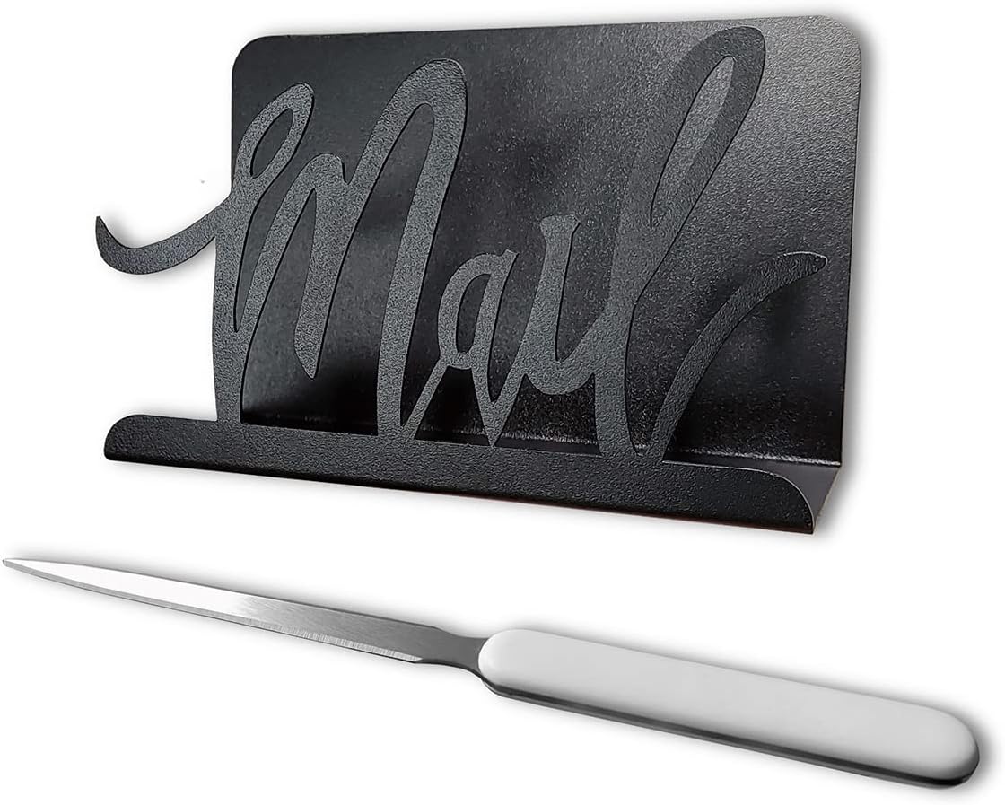 Amazon.com : Acopelo Black Metal Mail Holder, Countertop Letter ...