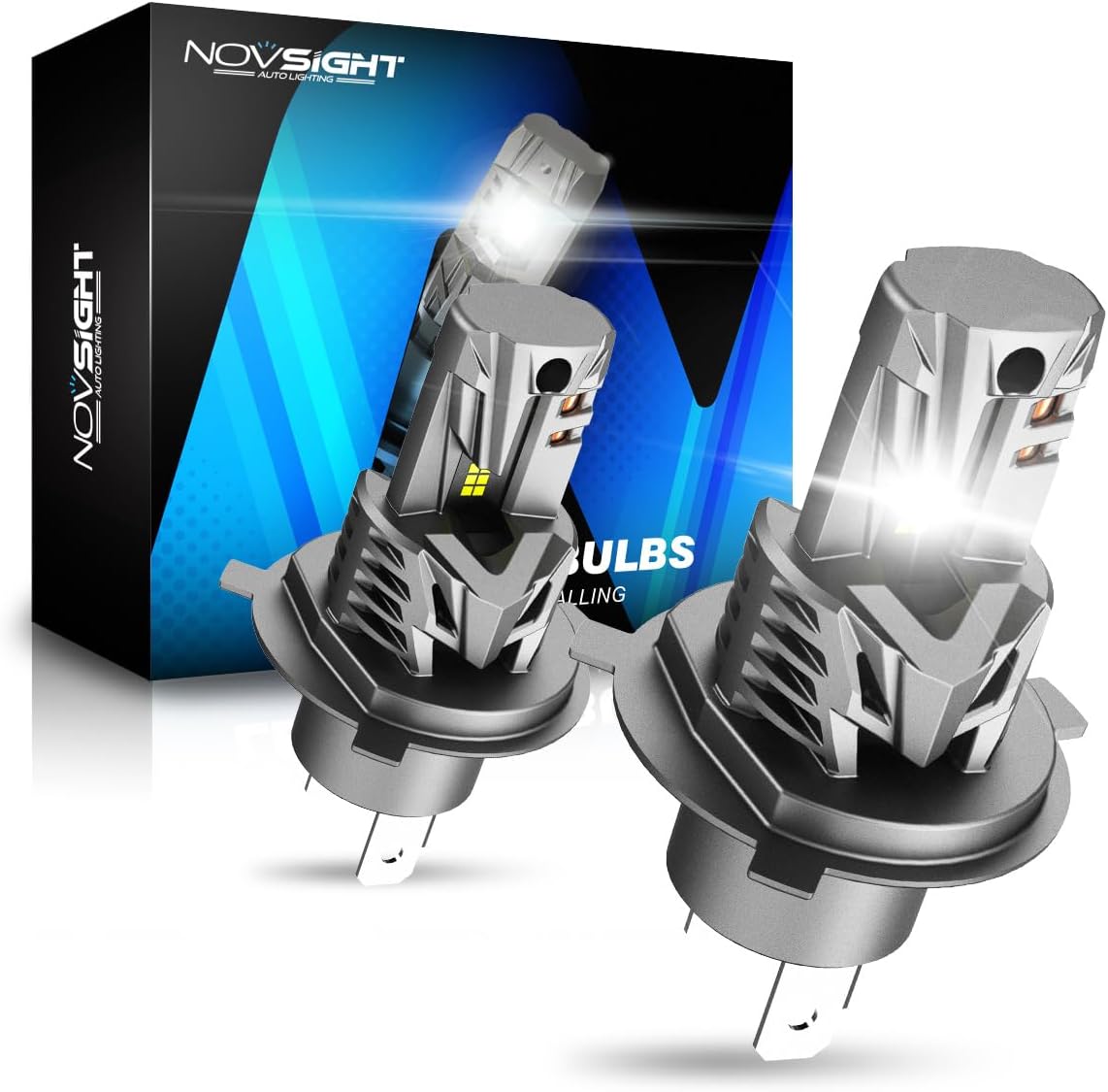 NOVSIGHT H4 LED Headlight Bulbs Hi/Lo Beam H4 LED Headlight Bulbs H4 ...