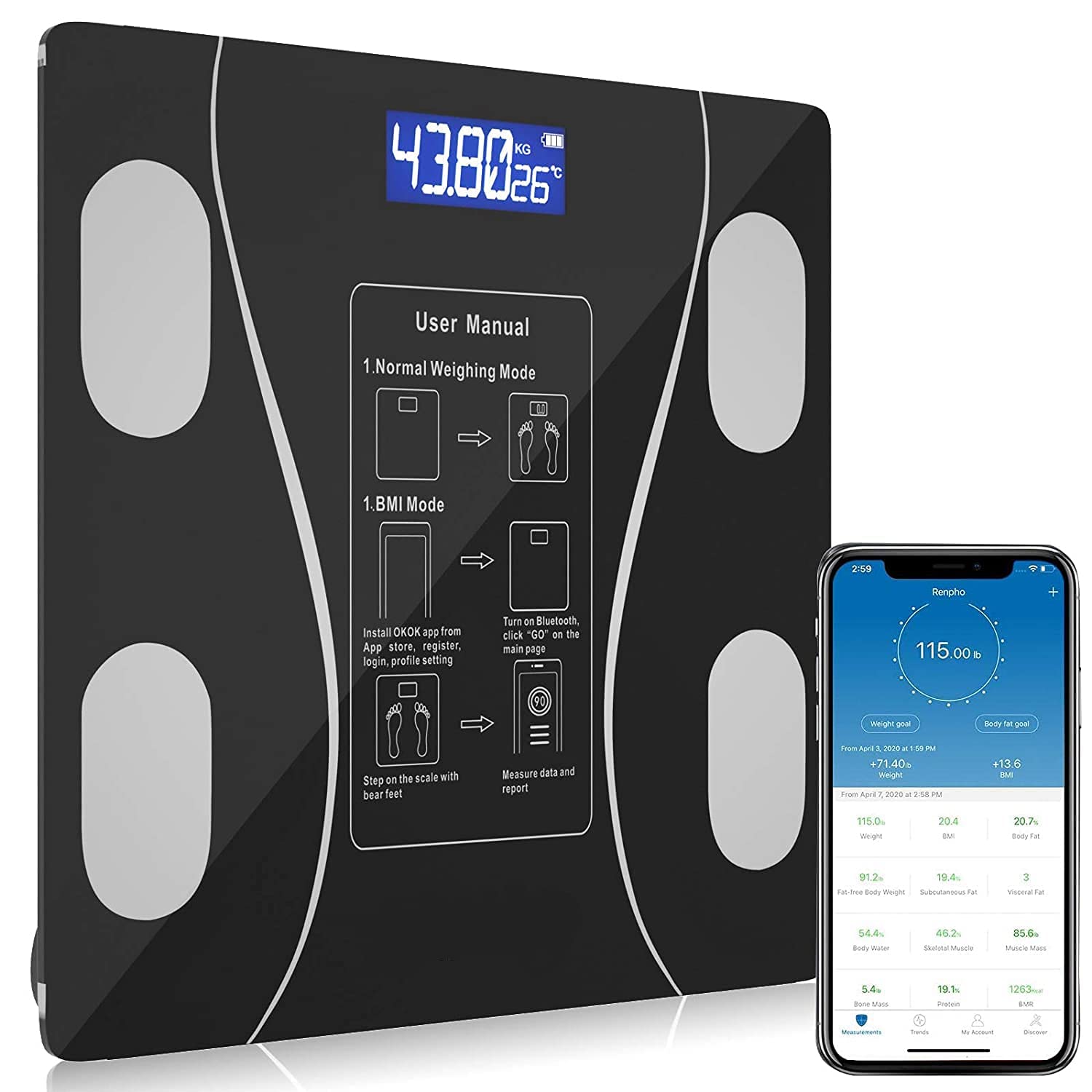 Buy Smart Scale For Body Weight And ,High Accurate Digital Bathroom ...