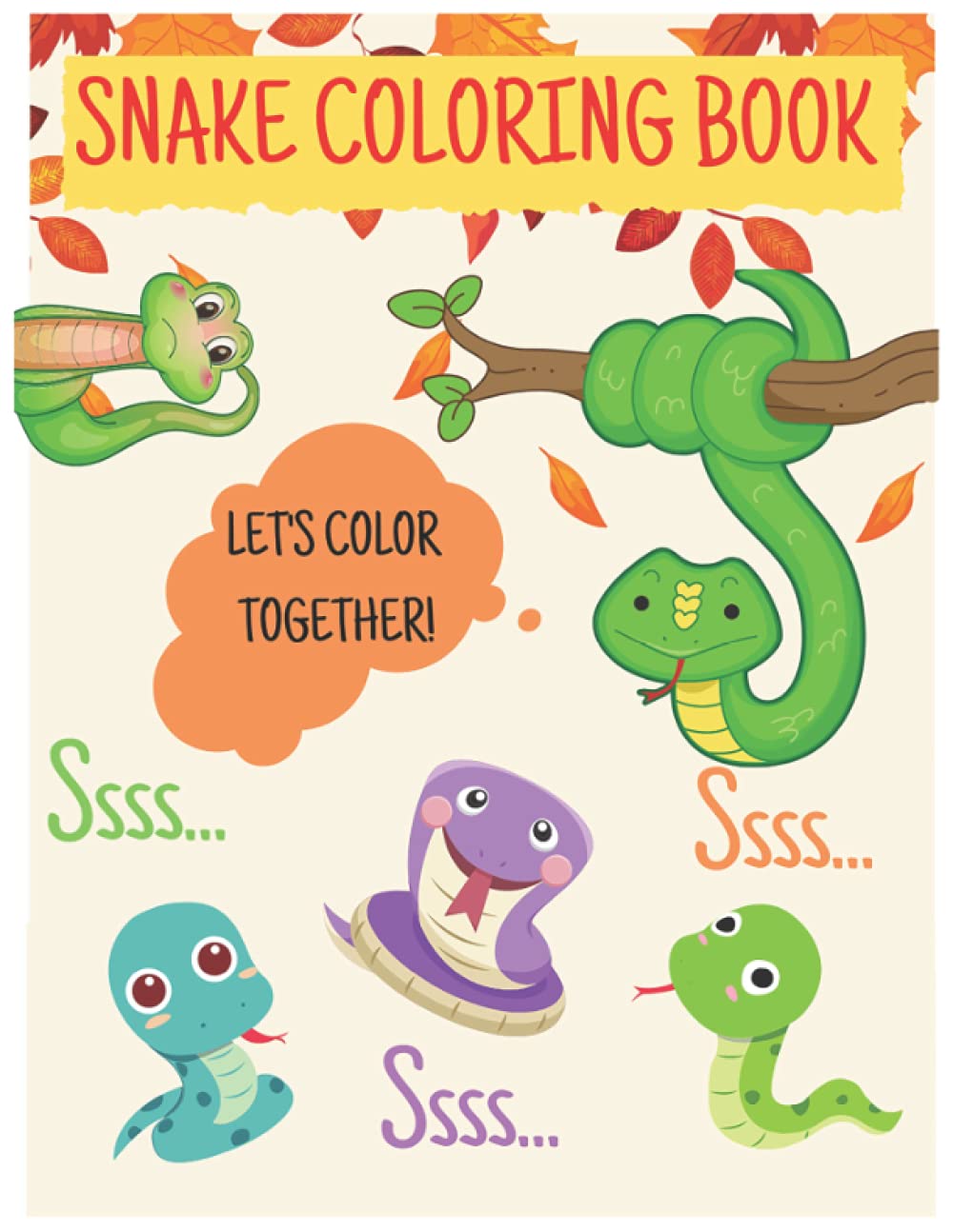 Buy Snake Coloring Book: Reptiles Coloring Book for Kids 5-7, Venomous ...