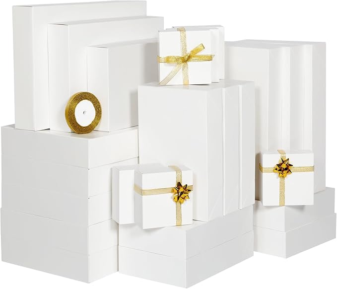 Amazon.com: Joyhalo 24 Pack Gift Boxes with Lids for Presents - White ...