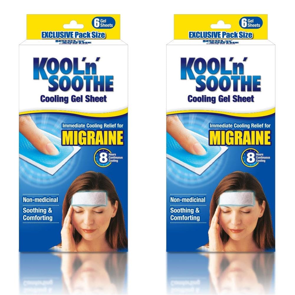 KOOL'n'Soothe Cooling Gel Sheet Migraine 6 Gel Sheets (Pack of 2 ...