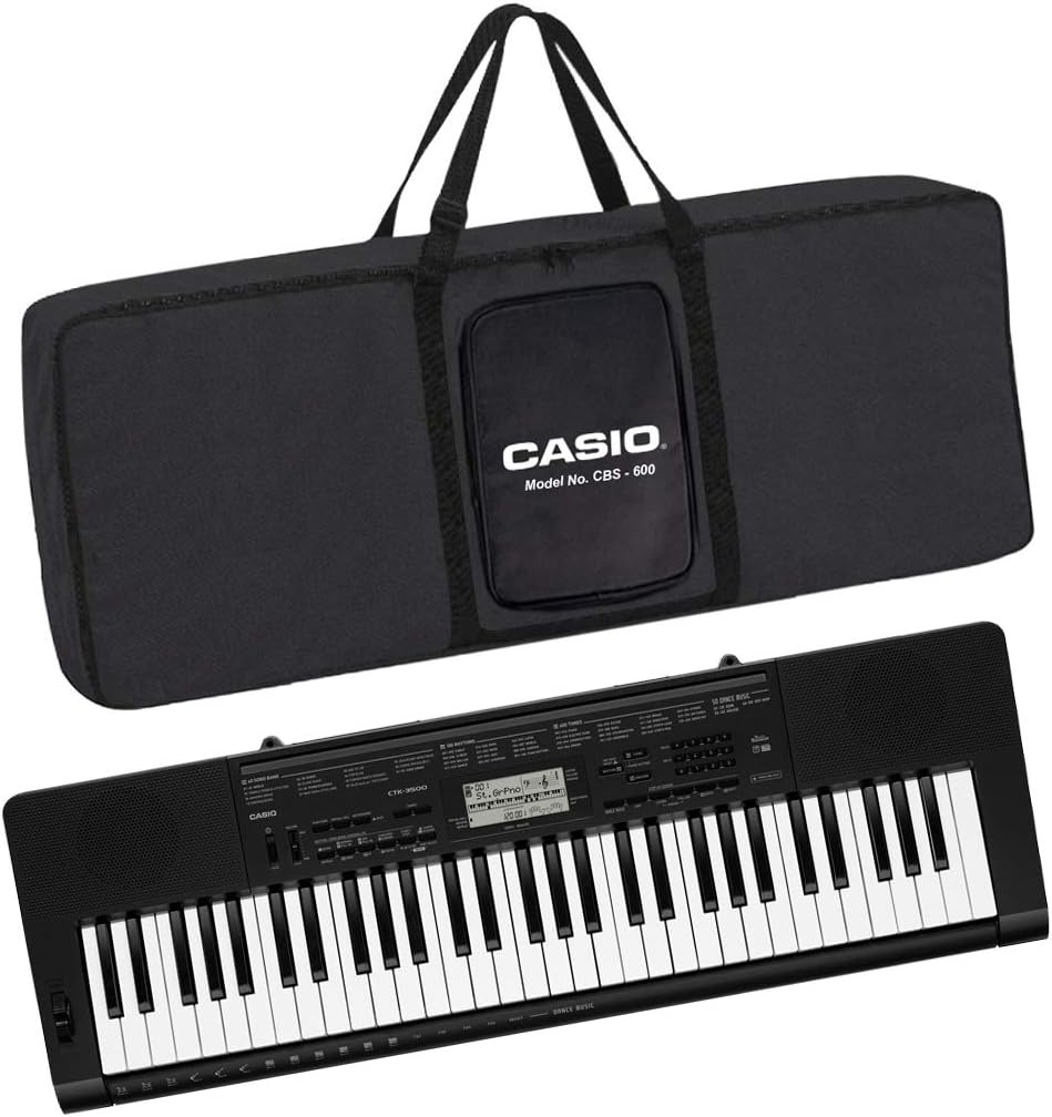 Casio CTK-3500 61-Key Touch Sensitive Portable Keyboard with Carry Case ...
