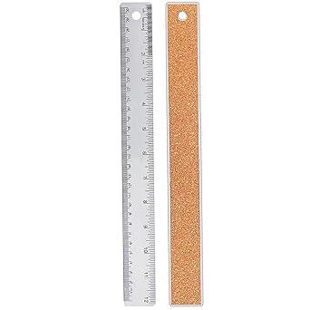 Amazon.com : 12 Inch Metal Ruler Stainless Steel Metal Ruler with Cork ...