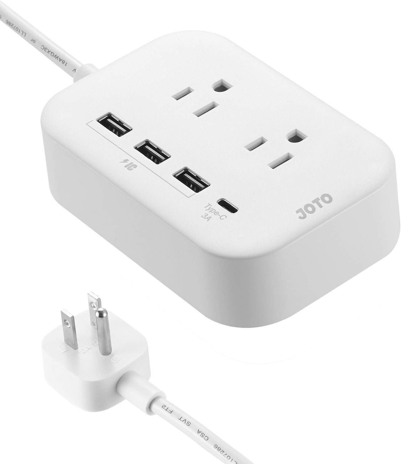 Amazon.com: JOTO 2 Outlet Surge Protector Power Strip with USB Smart ...