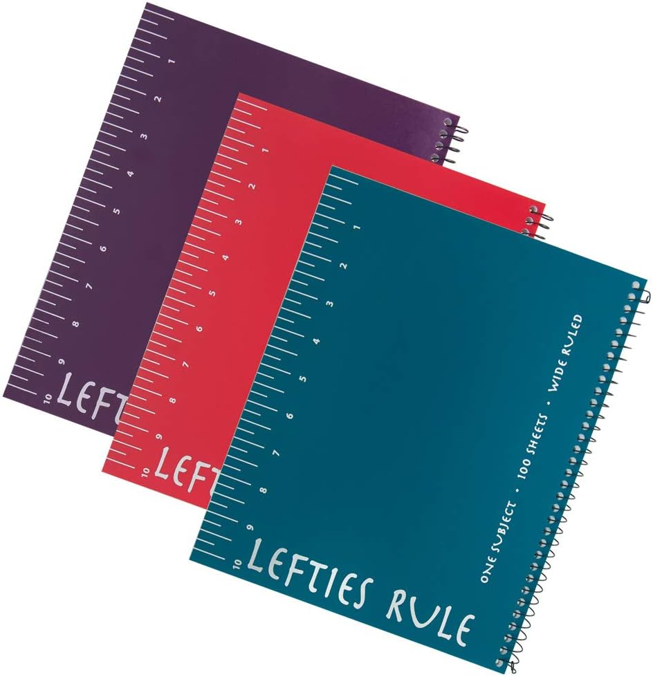 Amazon.com: Left-handed"Lefties Rule" Wide Ruled Notebook, Set of 3 ...