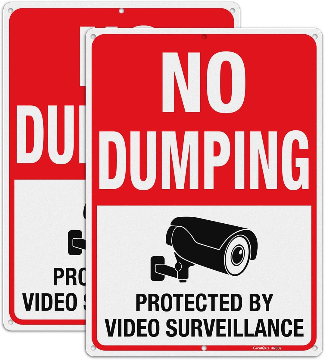 Amazon.com: 2 Pack No Dumping Sign,10"x 7" Video Surveillance Signs ...