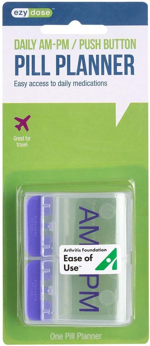 Amazon.com: EZY DOSE Push Button Pill, Medicine, Vitamin Organizer Box ...