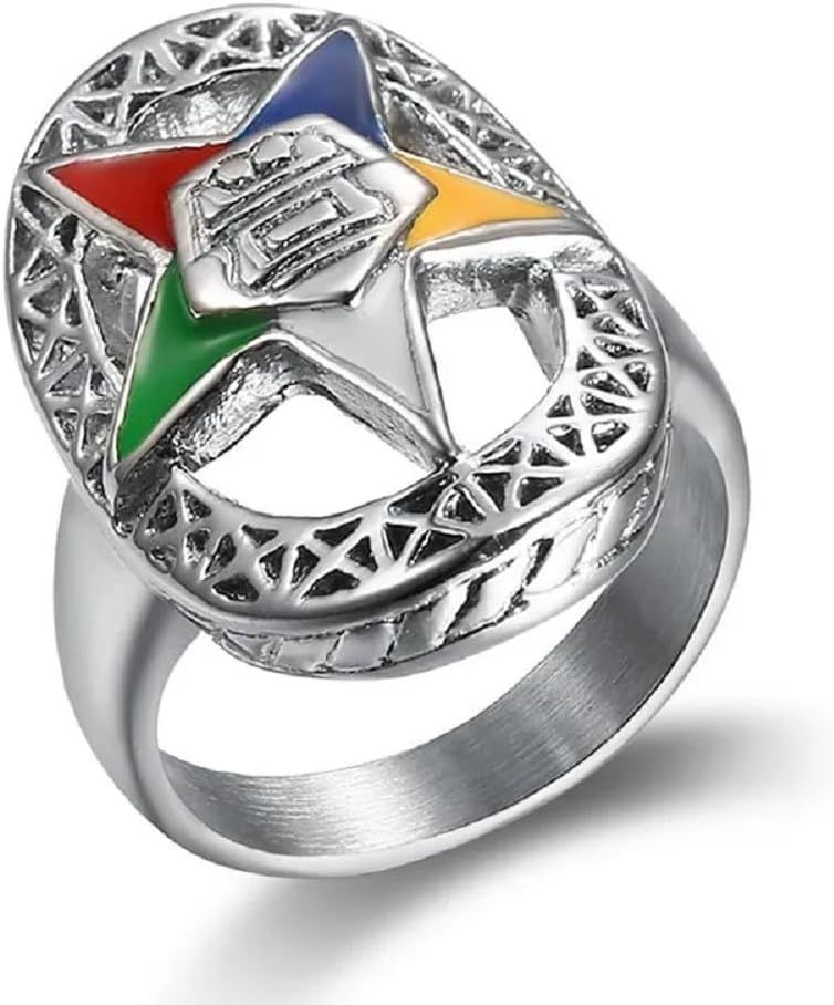 Amazon.com: Nattaphol Silver Order of The Eastern Star Rings for Women ...
