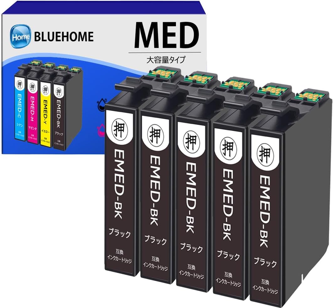Amazon.co.jp: MED-BK 互換インク エプソン用 MED インク メダマヤキ 合計5本 EW-056A EW-456A インク 純正と併用EW056A EW456Aインク ...