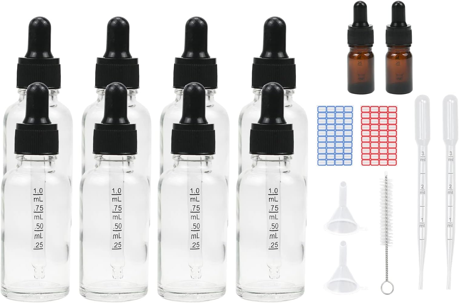 Amazon.com: Lallisa 100 Pack Essential Oil Dropper Bottle Glass Dropper ...