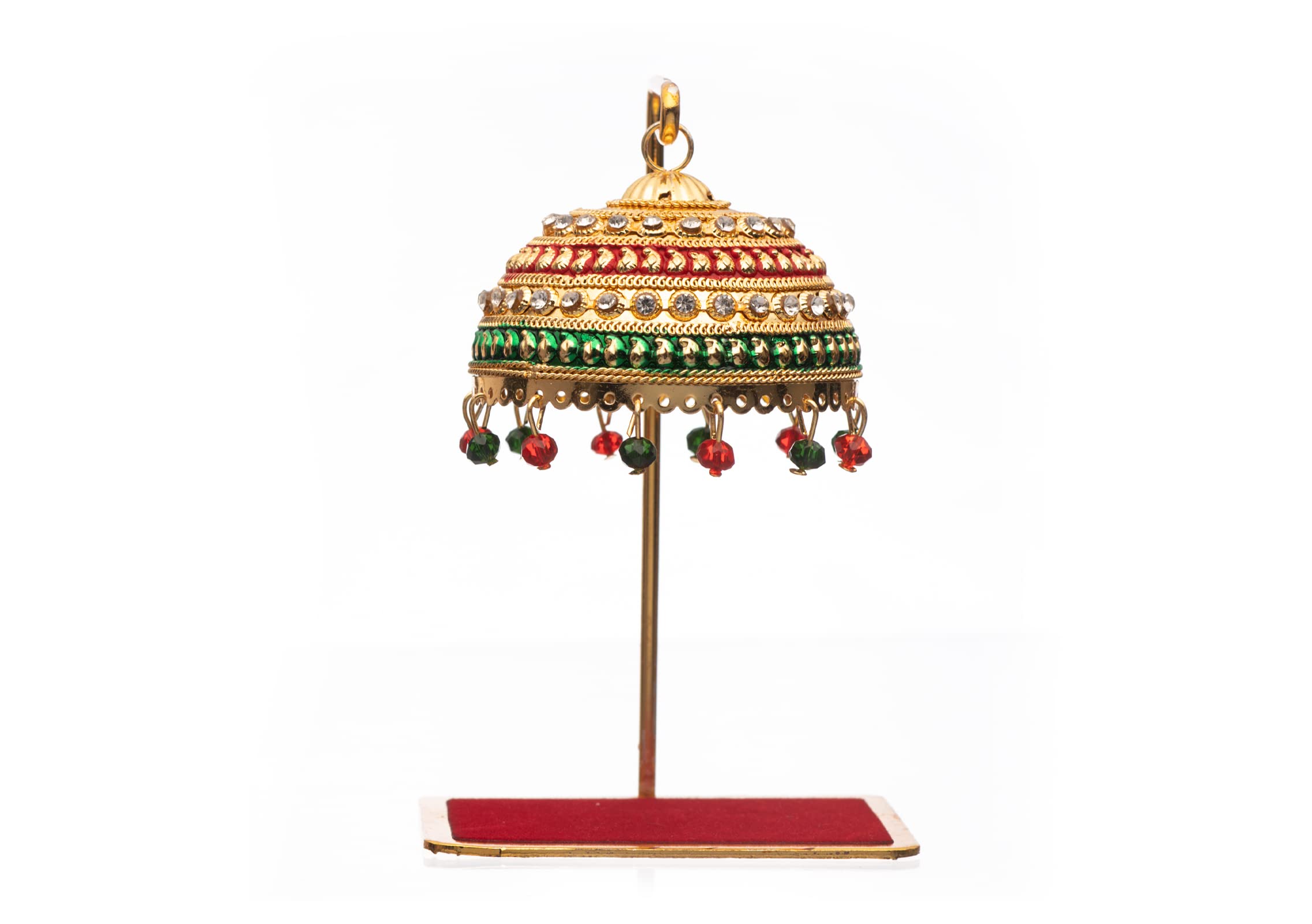 TEJ GIFTS Metal Umbrella Chhatra with Hanging Crystals for God Idol ...
