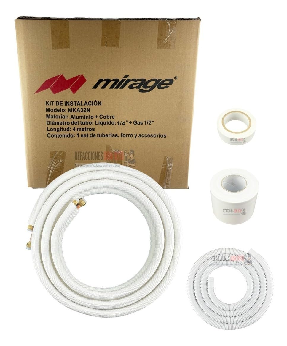 Genérico Kit Instalacion Mirage Para Minisplit 1/4 X 1/2 Equipos 1 Y 1. ...