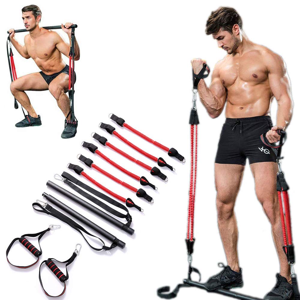 Buy Pilates Bar Kit, Resistance Workout Band and Toning Bar with Foot ...