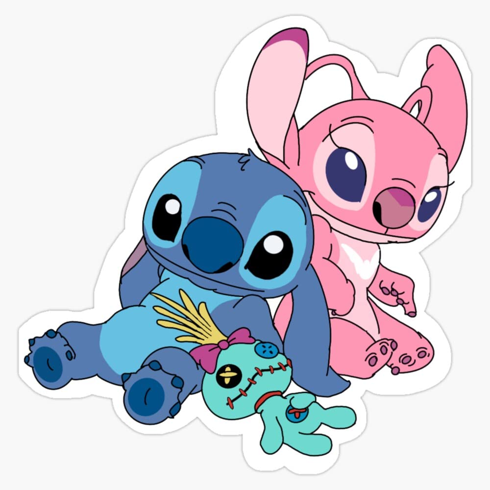 Amazon.com - Stitch Angel and Scrump Bumper Sticker Vinyl Decal 5"