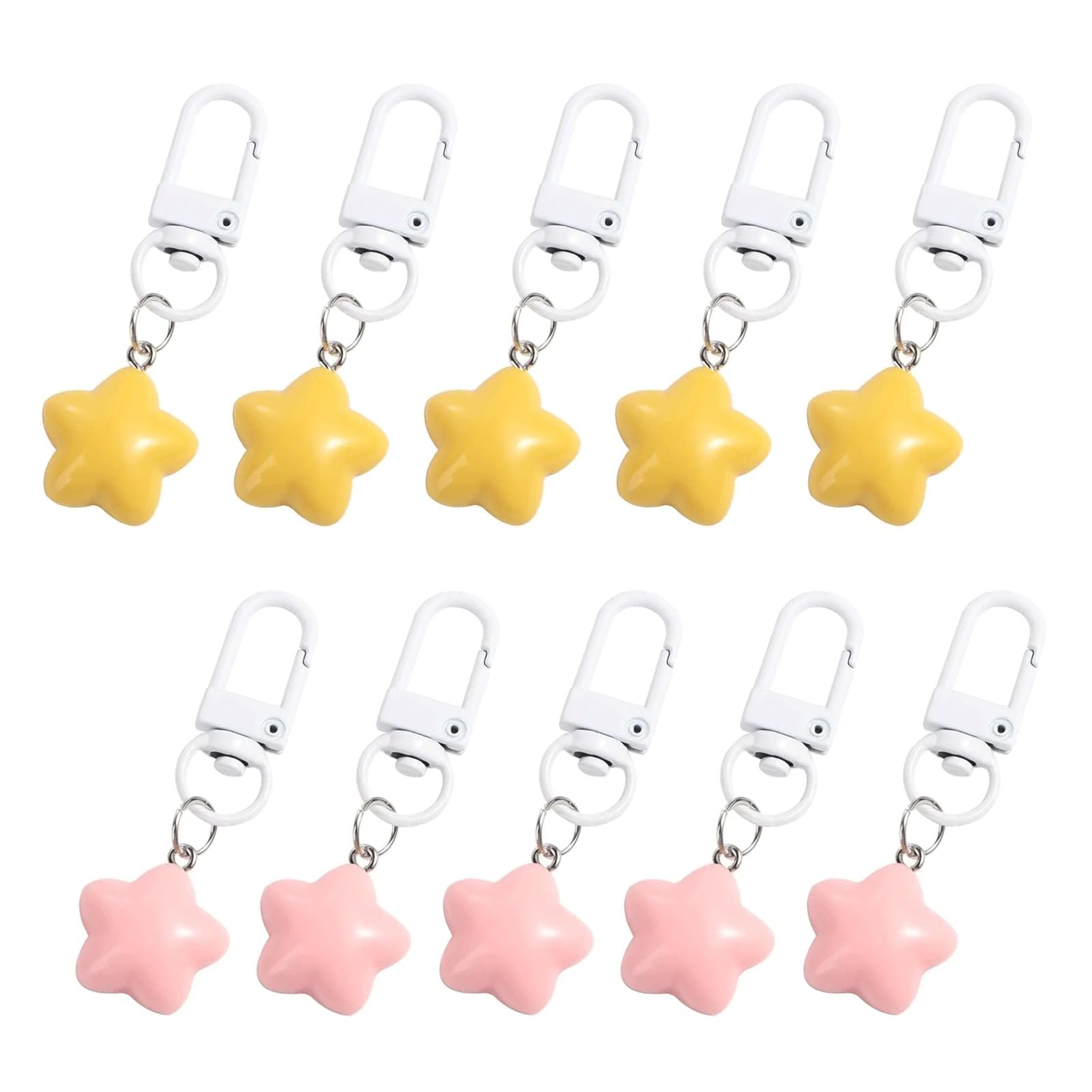 HIZEMLK 10PCS Cute Star Key chains, Kawaii Keychain for Women, Yellow ...
