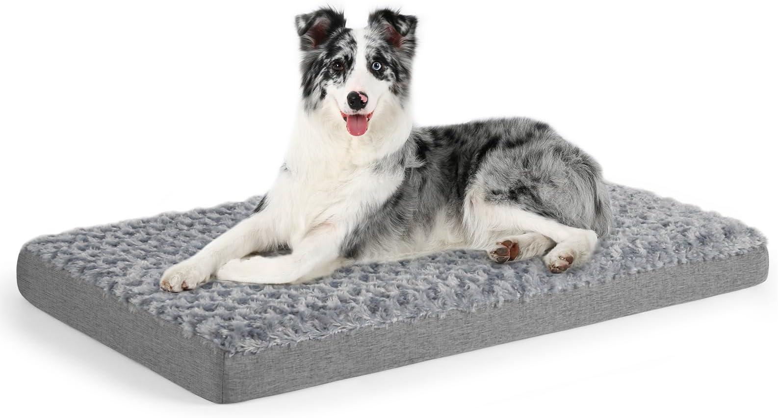 Sivomens Dog Bed, Dog Beds for Large Dogs Washable, Dog Crate Pads with Removable Cover & Faux ...