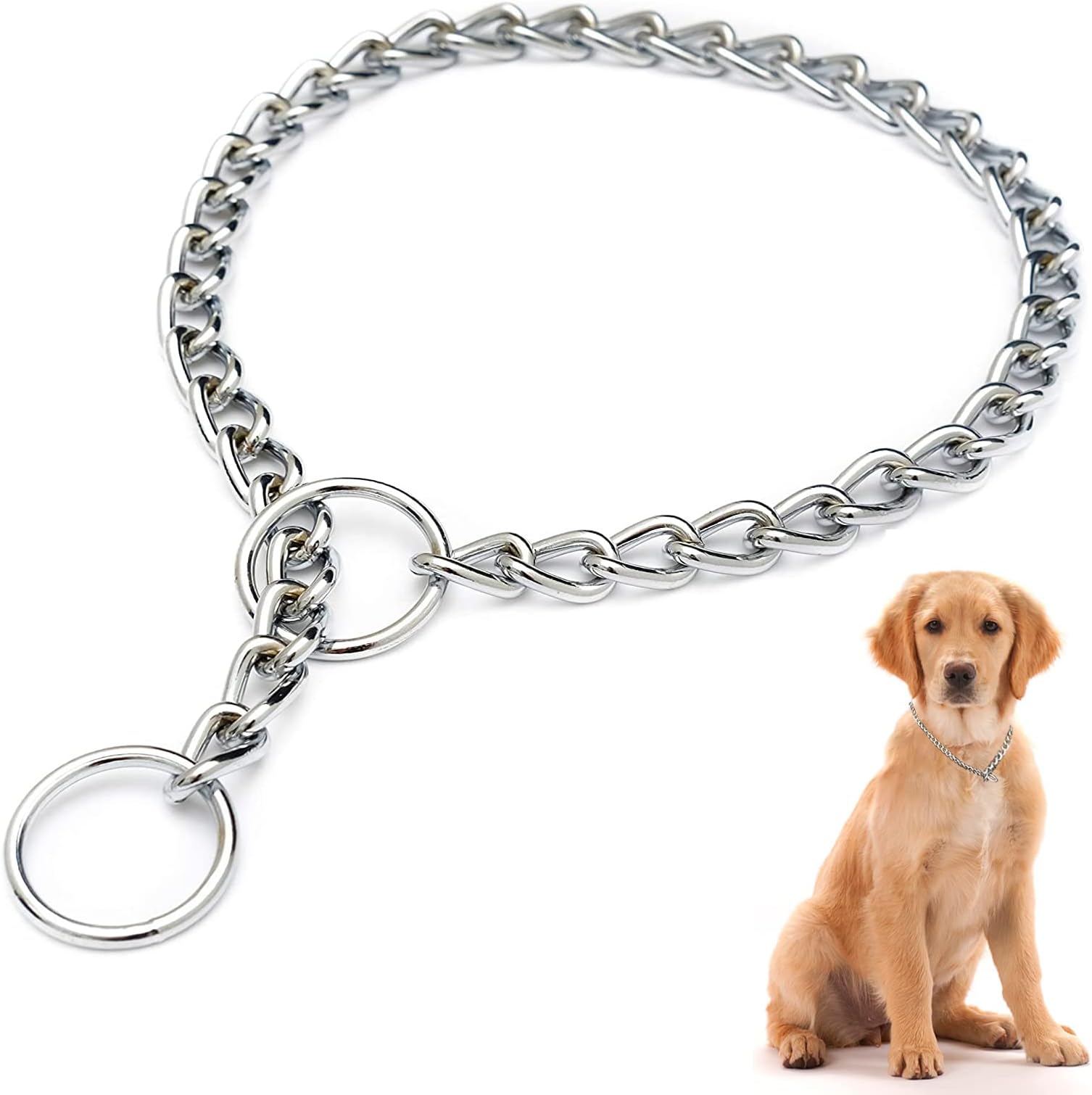 Carreuty Metal Dog Chain Collar, Durable Thick Choke Collar for Pet ...