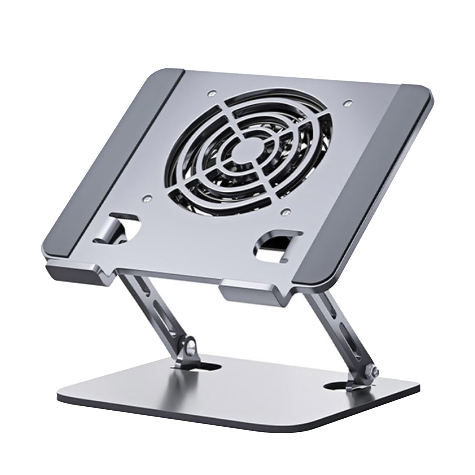 Lukione Aluminium Laptop Stand with Cooling Fan, Adjustable Laptop ...