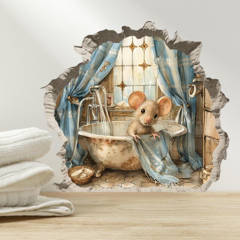 Amazon.com: Mouse House - Mouse Hole Wall Vinyl Decal - 3D Mouse in The ...