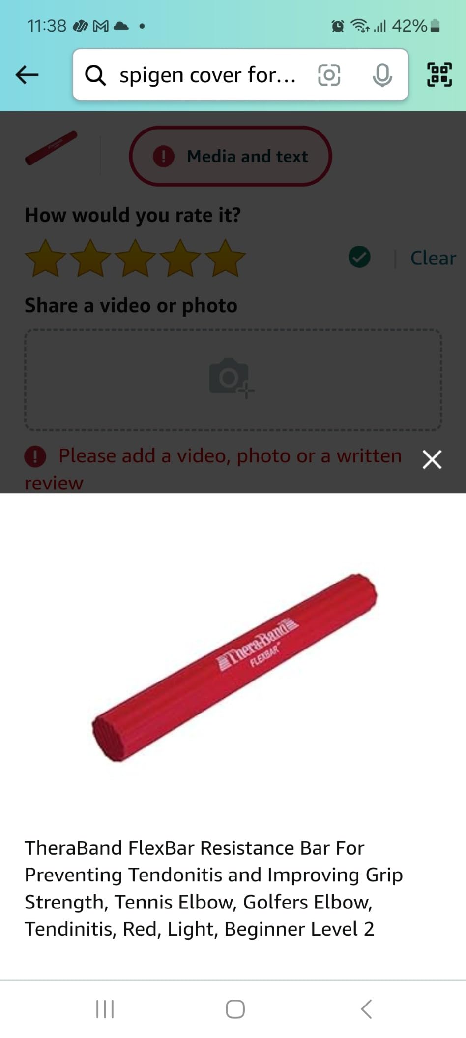Buy Theraband Rubber Flexbar Resistance Bar For Preventing Tendonitis ...