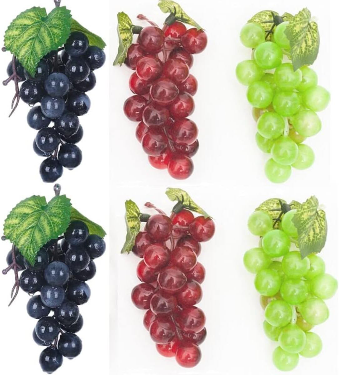 Amazon.com: JEDFORE 5.9 Inches Artificial Grapes Cluster Rubber Frosted ...