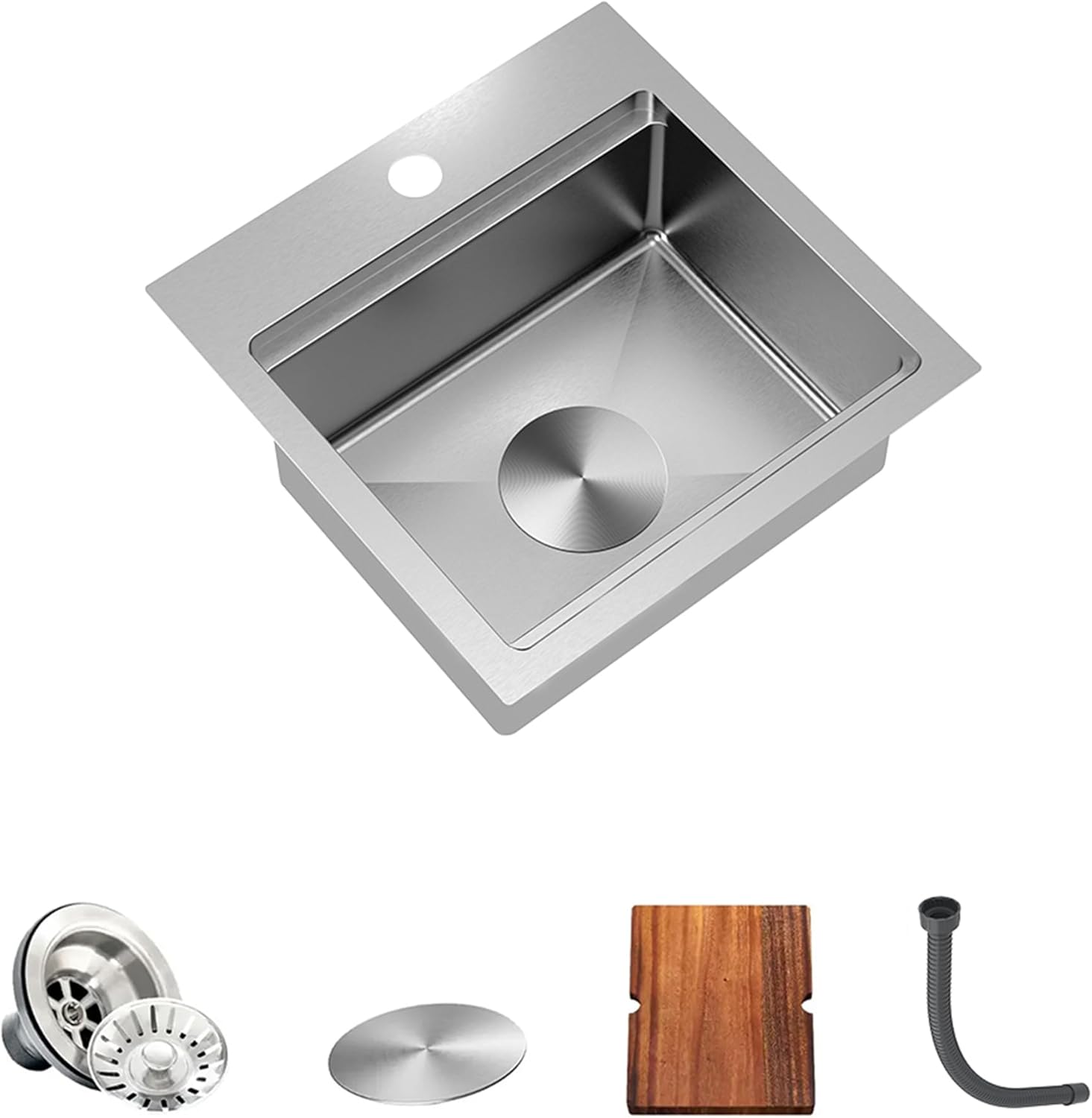 TORVA RV Kitchen Sink, 15 x 15 inch Drop in Bar Sink,Topmount Small ...