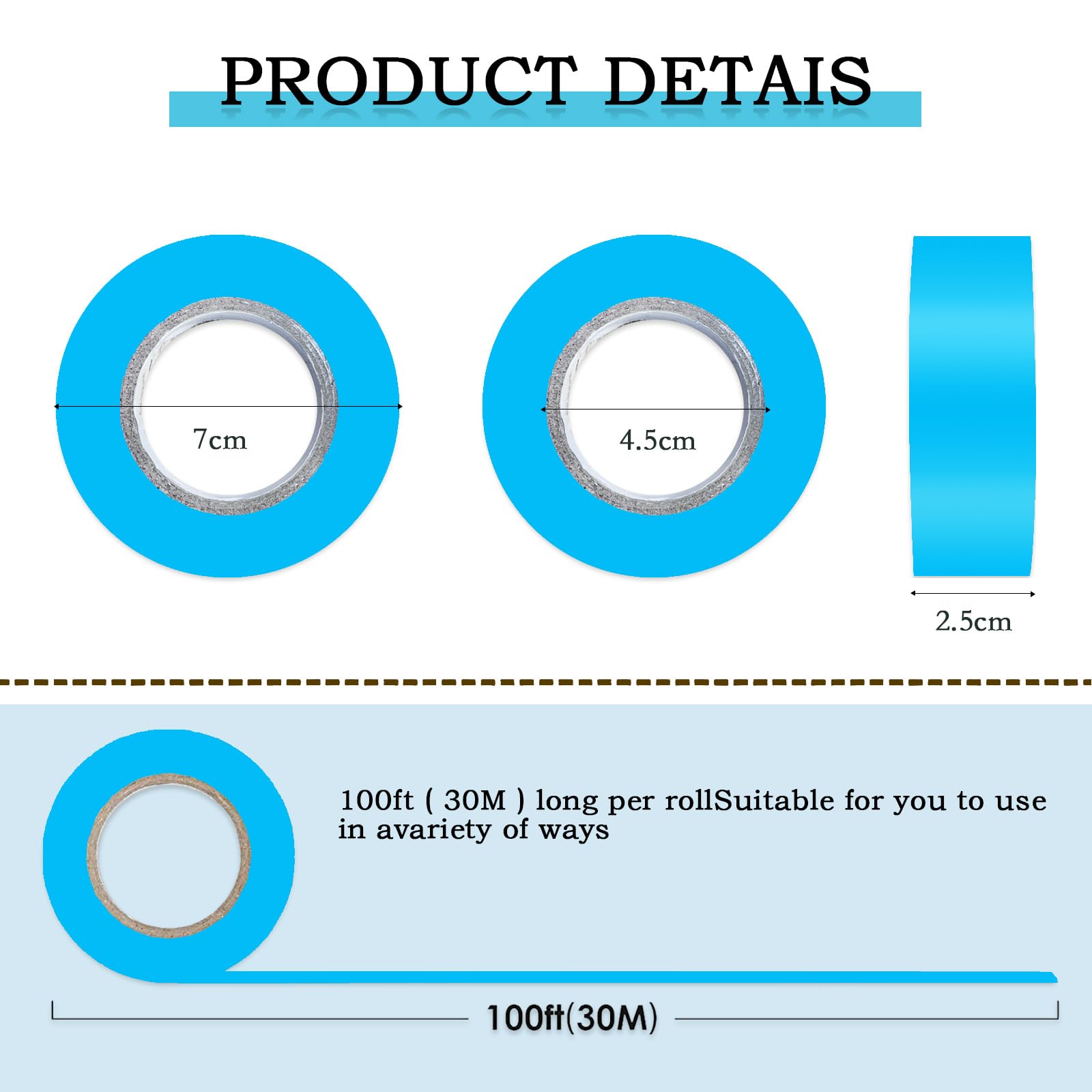 Snapklik.com : 6 Pack Blue Flagging Tape, Non-Adhesive Plastic Ribbon ...