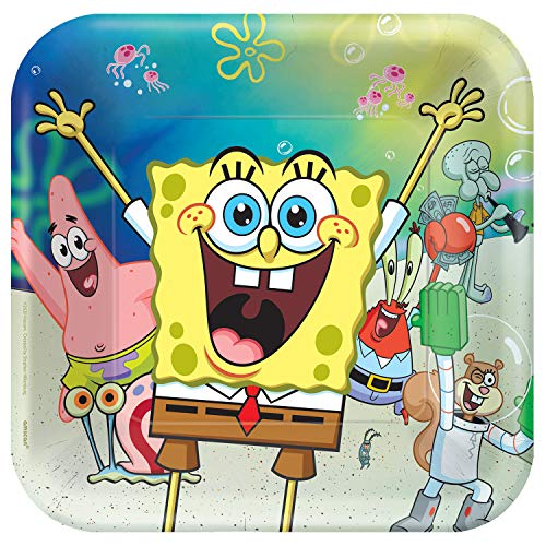 (PKT) SpongeBob SquarePants Paper Plates 23cm (8 pk) – BigaMart