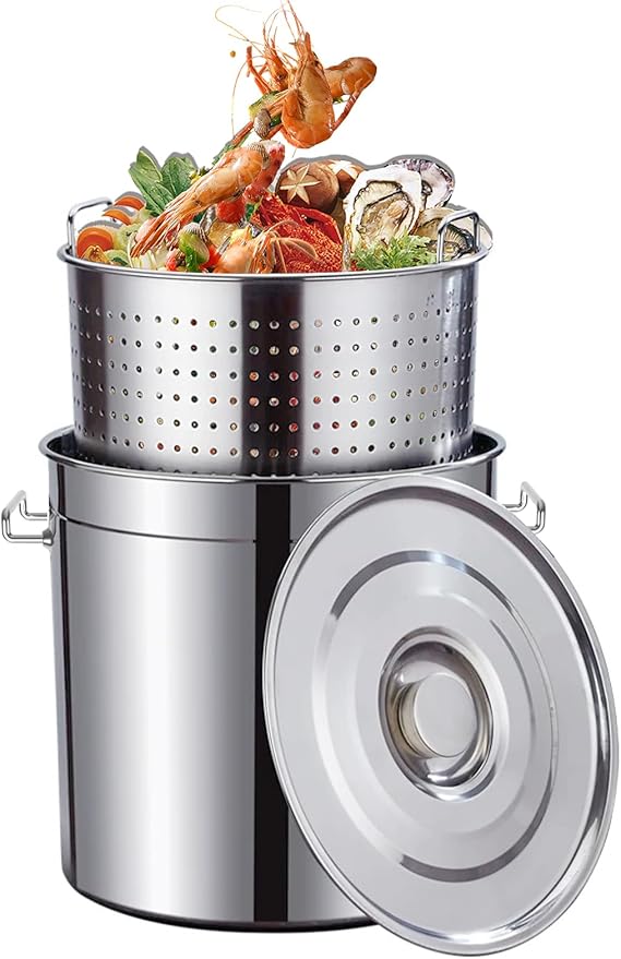Amazon.com: 40-Quart Stainless Steel Seafood Boil Pot with Lid,Crab ...