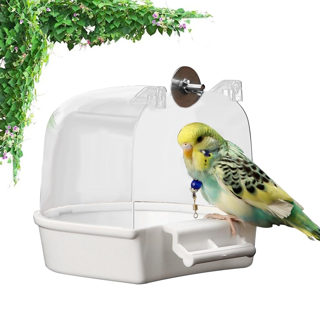 Qpets® Bird Bathing Box for Cage Clip On Bird Bathing Bowl with ...
