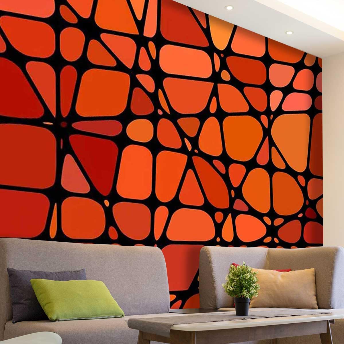 Papel Pintado Naranjo