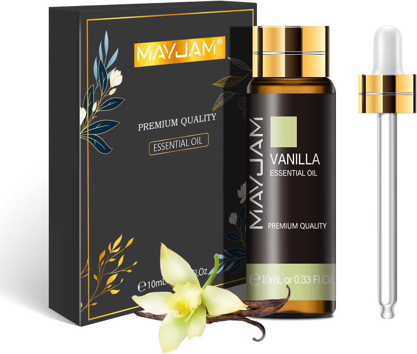 MAYJAM Vanilla Essential Oil 10ML - Pure, Undiluted - Premium Quality ...