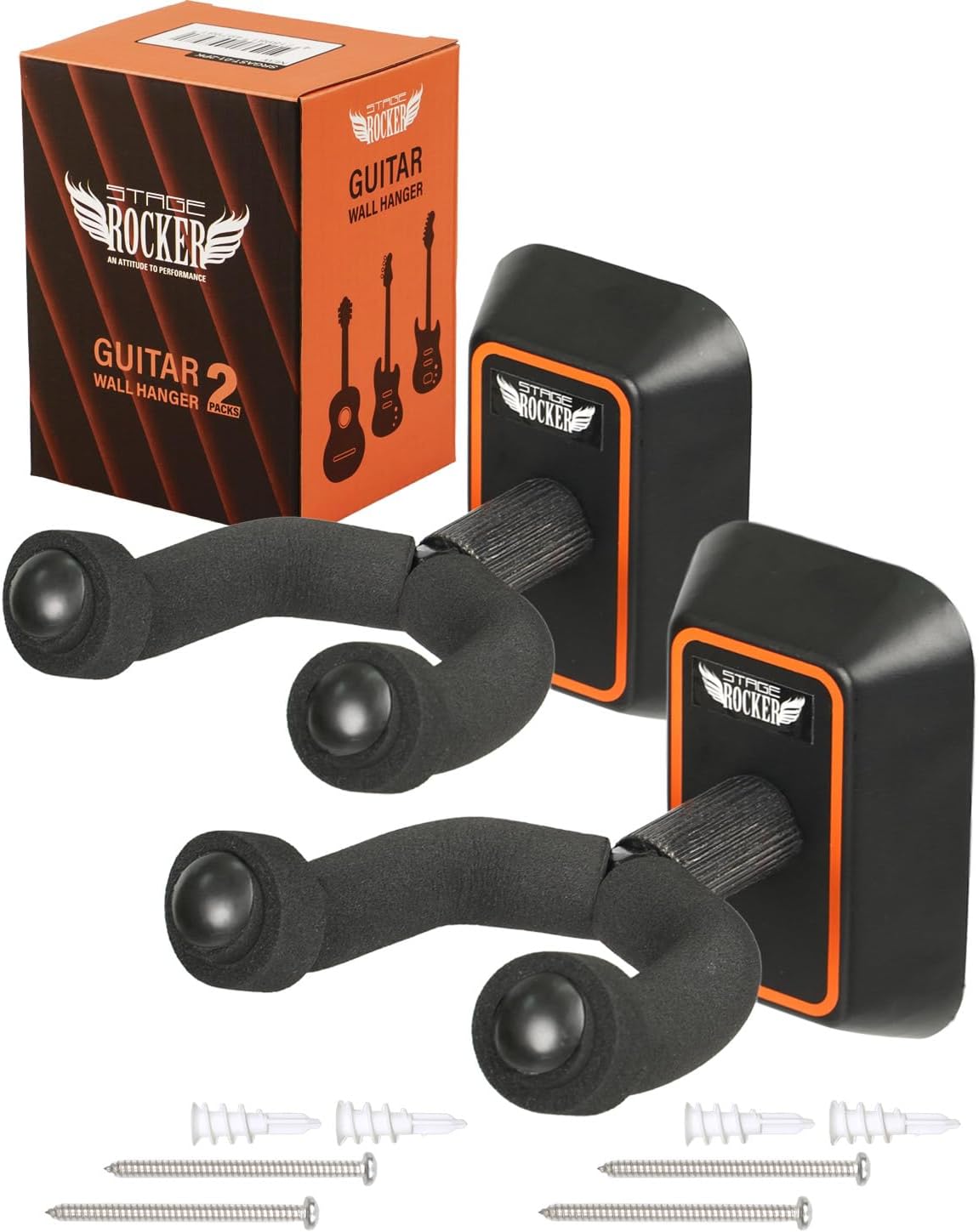 Amazon.com: Stage Rocker Guitar Wall Hanger, Wall Mount Holder with ...