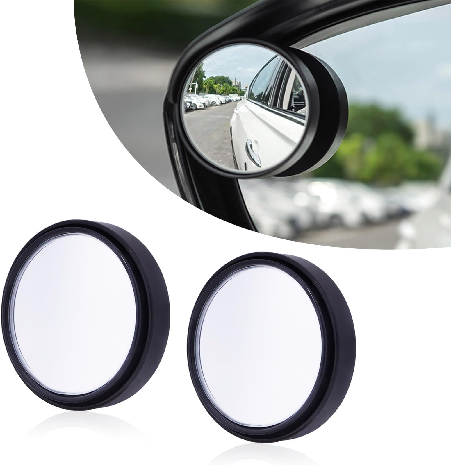 Amazon.com: Amfor 2 PCS Blind Spot Mirror, HD Glass Convex Lens 360 ...