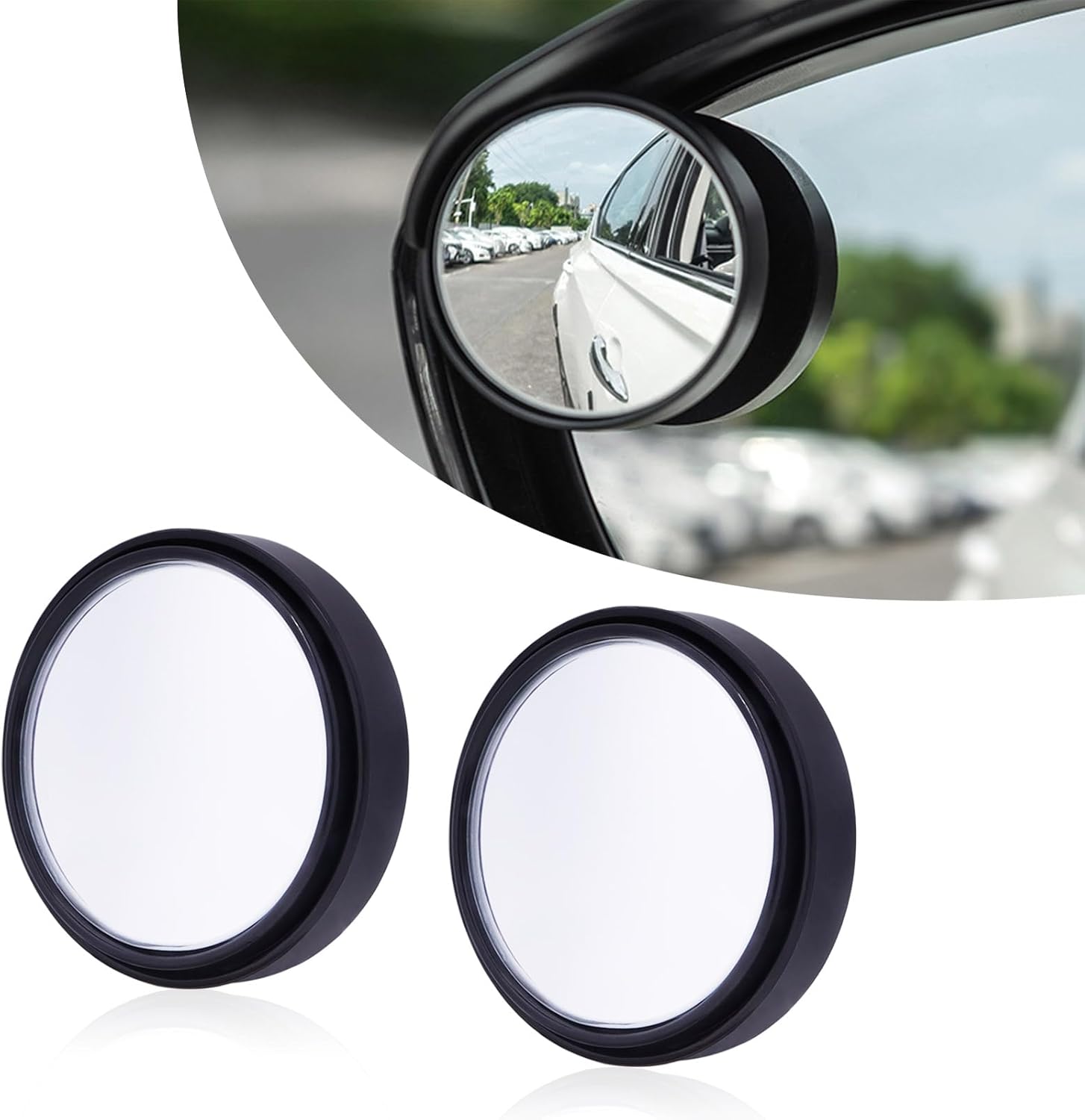 Amazon.com: Amfor 2 PCS Blind Spot Mirror, HD Glass Convex Lens 360 ...