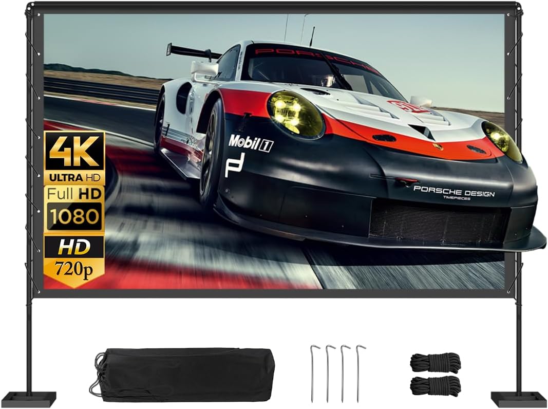 Amazon.com: Outdoor Projector Screen with Stand 100 Inch: Portable ...