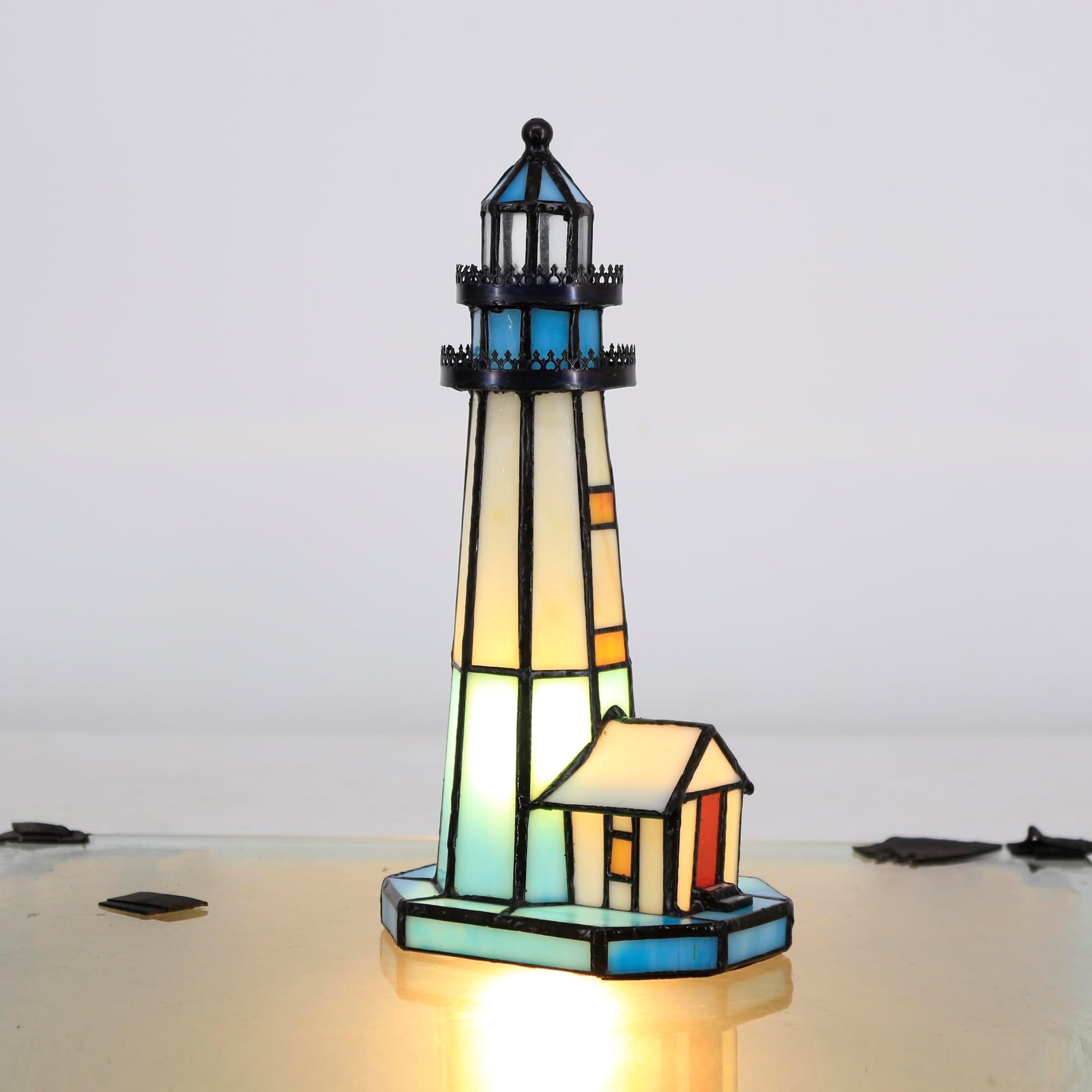 ANYONGLU Small Tiffany Lamp Stained Glass Animal Table Lamp Mini Accent ...