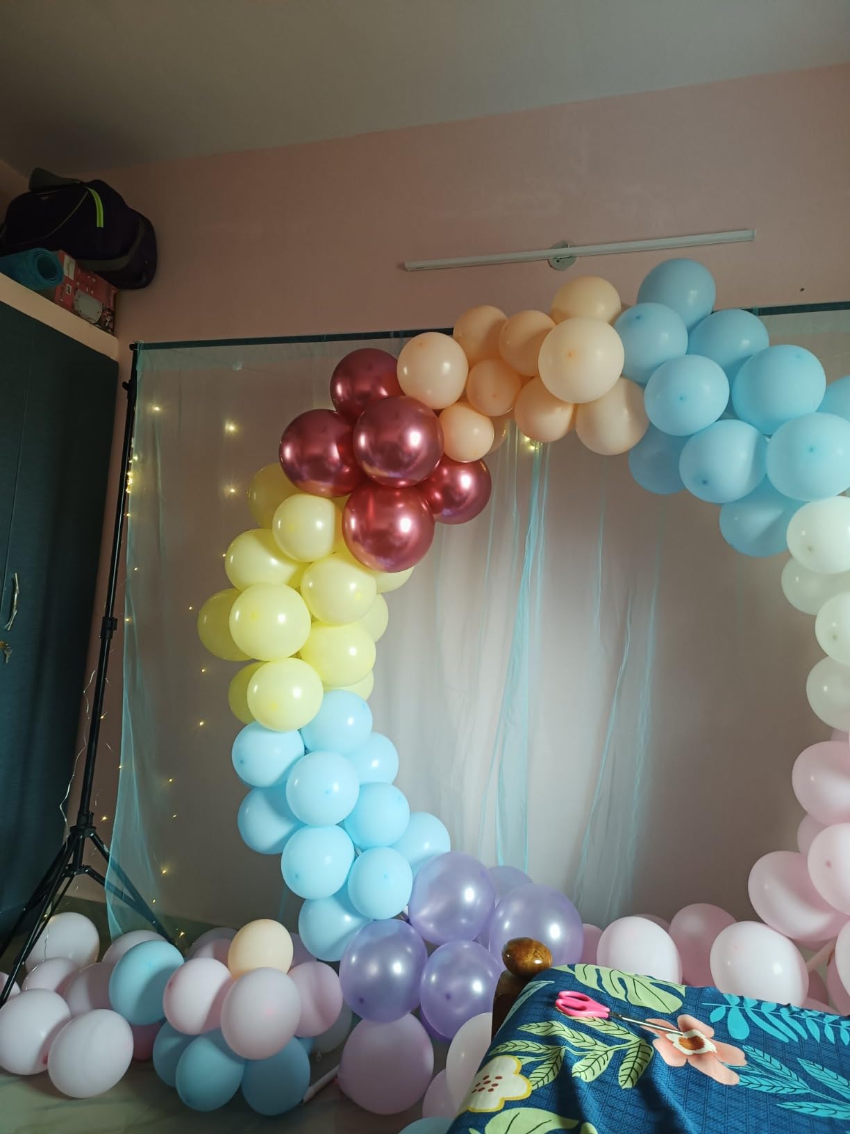 Boltove® Decoration Sky Blue Backdrop Curtain Tulle Net Transparent for ...