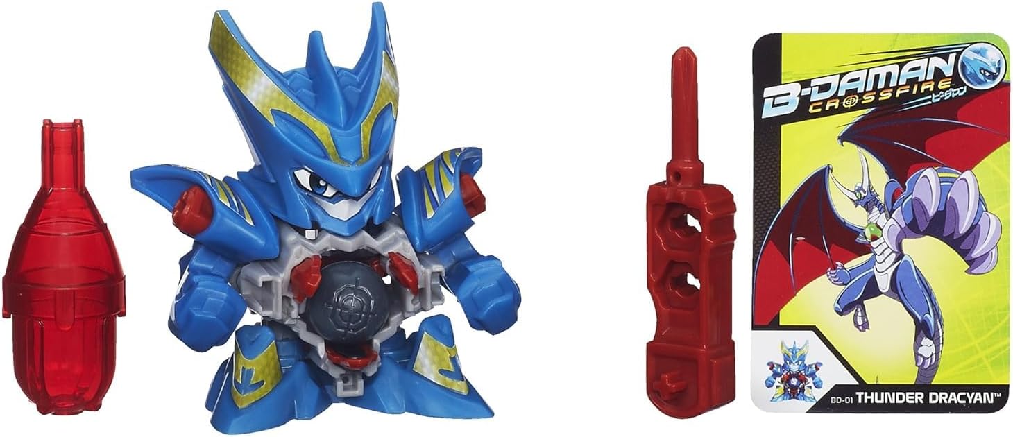 Amazon.com: Hasbro B-Daman Crossfire BD-01 Thunder Dracyan Figure ...